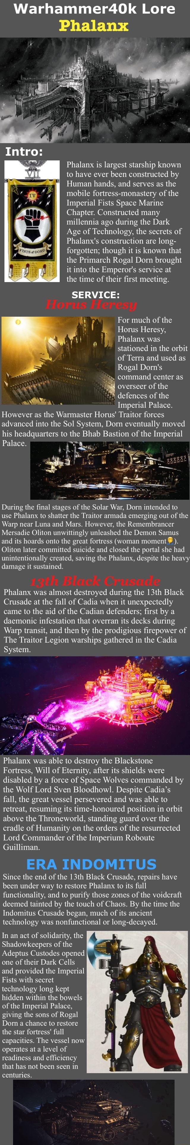 Warhammer40Ok Lore Phalanx Intro: Phalanx is largest starship known to ...