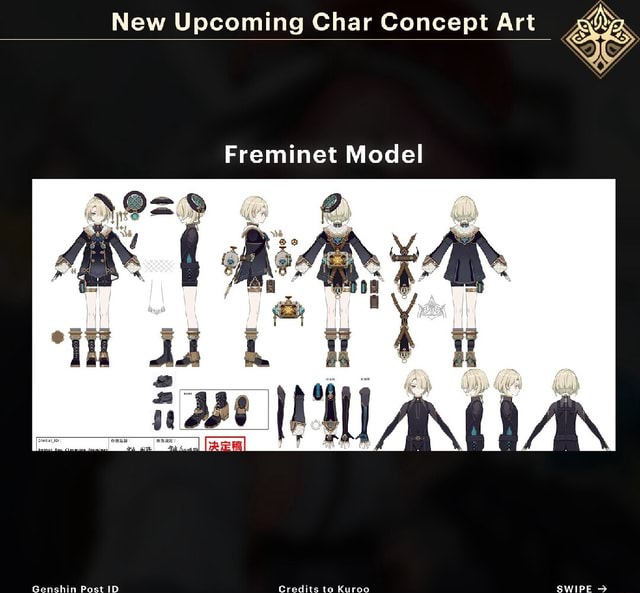 New Upcoming Char Concept Art Freminet Model Genshin Post ID Credits to ...