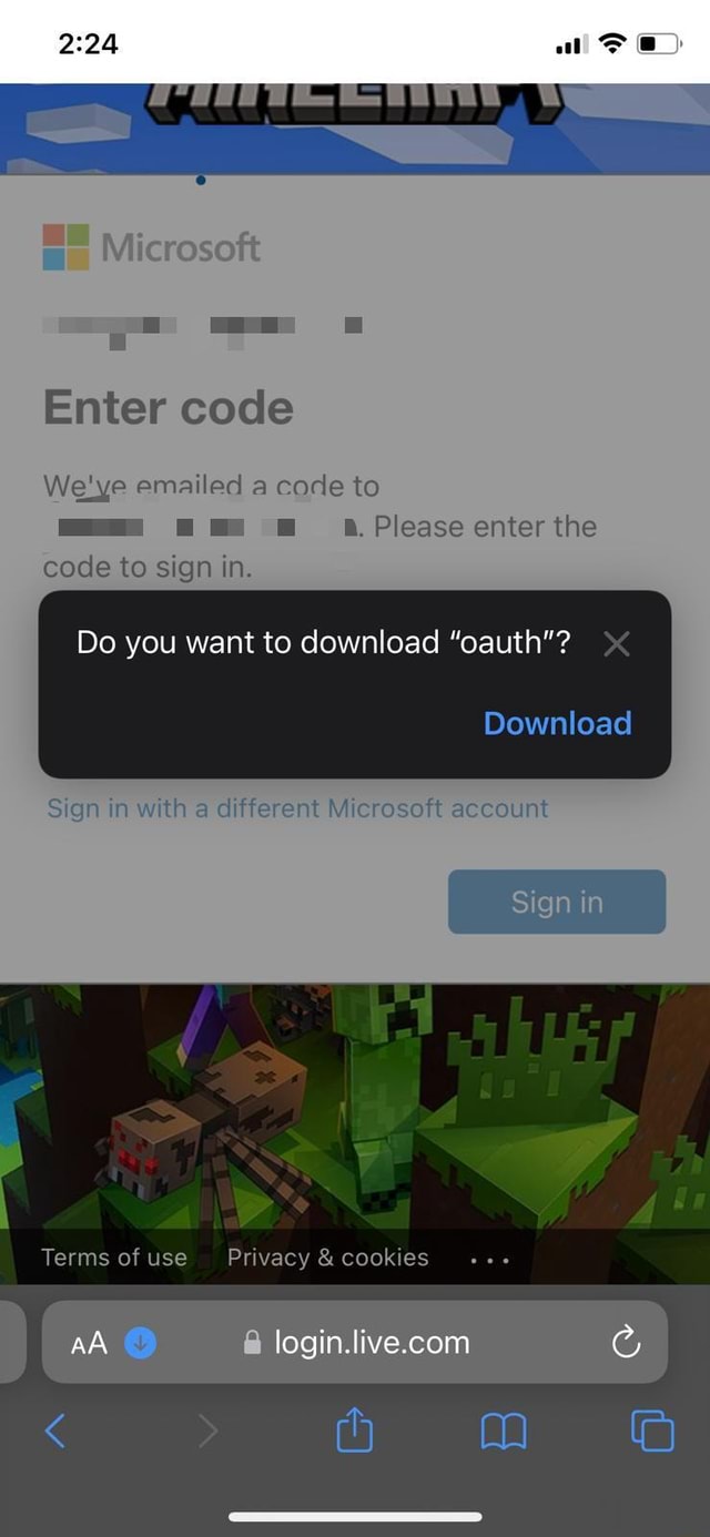 Enter code Welye emailed a code to a. Please enter the code to sign in ...