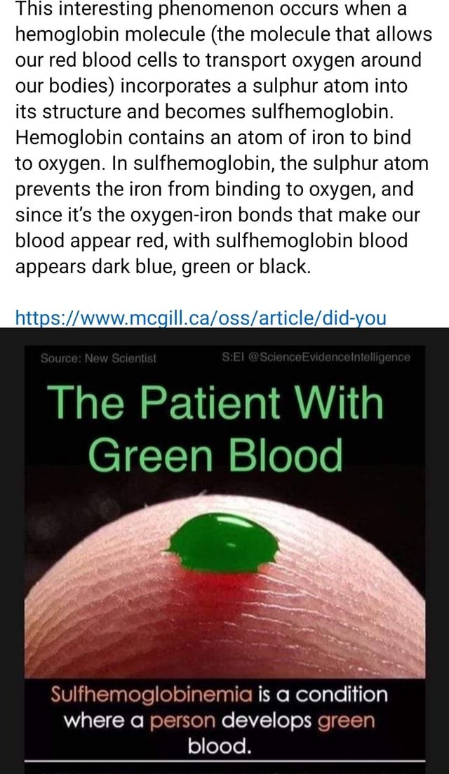 This interesting phenomenon occurs when hemoglobin molecule (the ...