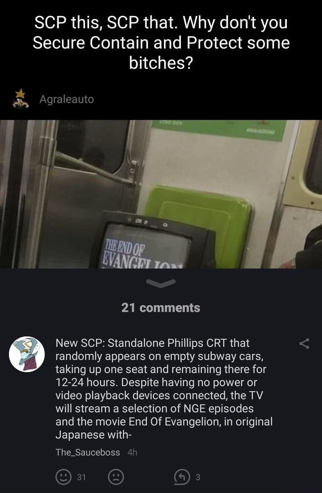 SCP this, SCP that. Why don't you Secure Contain and Protect some ...