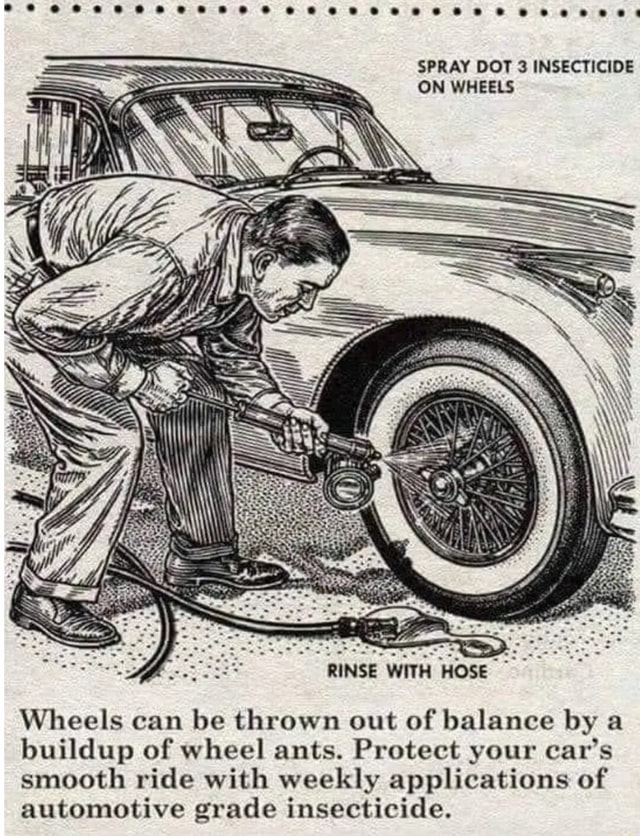 SPRAY DOT 3 INSECTICIDE ON WHEELS RINSE WITH HOSE Wheels can be thrown ...