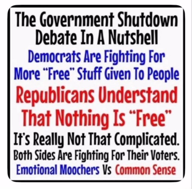 The Government Shutdown Debate In A Nutshell Democrats Are Fighting For ...