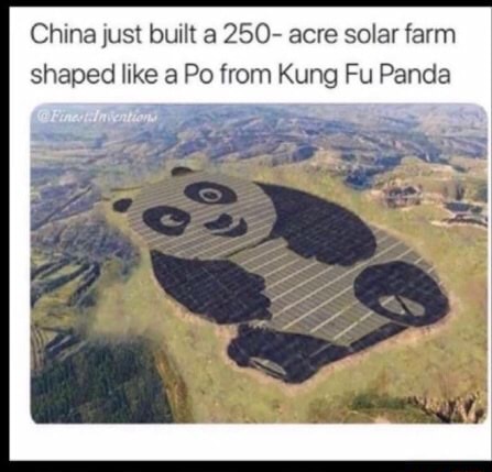 China just built a 250- acre solar farm shaped like a Po from Kung Fu ...