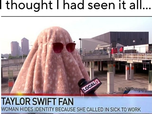 I thought I had seen it all... TAYLOR SWIFT FAN WOMAN HIDES IDENTITY ...