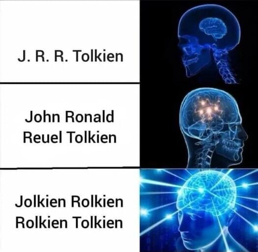 J.R.R. Tolkien John Ronald Reuel Tolkien . as Jolkien Rolkien Rolkien ...