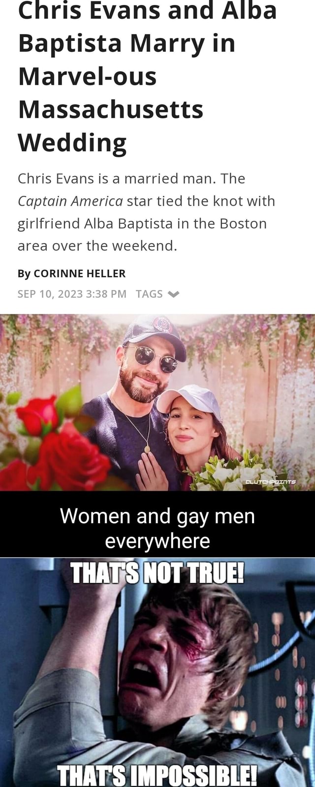 Chris Evans and Alba Baptista Marry in Marvel-ous Massachusetts Wedding Chris Evans is a married ...