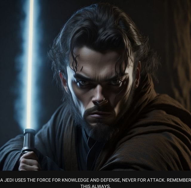 A JEDI USES THE FORCE FOR KNOWLEDGE AND DEFENSE, NEVER FOR ATTACK ...