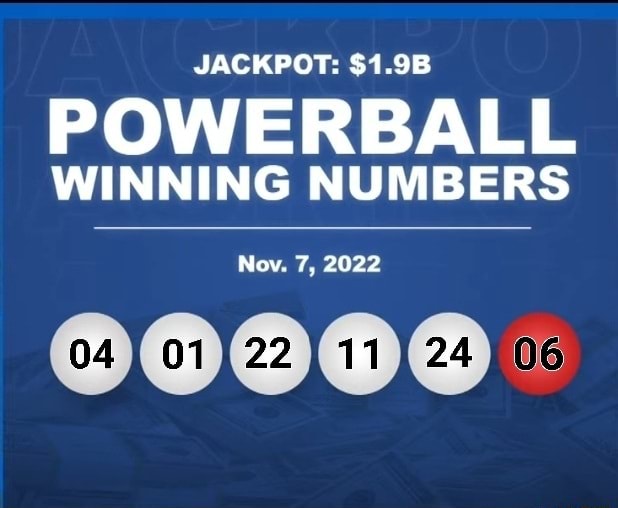 JACKPOT: $1.9B POW WINNING NUMBERS Nov. 7, 2022 we) we - iFunny