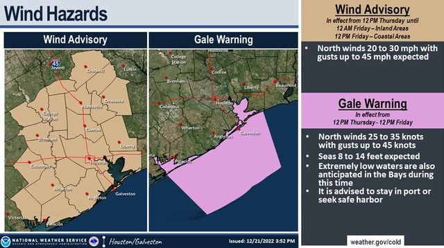 Wind Hazards Wind Advisory Gale Warning Wind Advisory Friday North ...