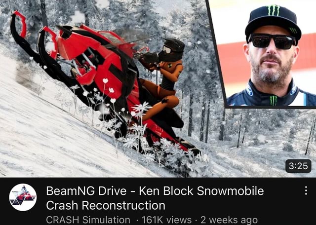 BeamNG Drive - Ken Block Snowmobile Crash Reconstruction CRASH ...