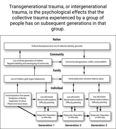 Transgenerational trauma, or intergenerational trauma, is the ...
