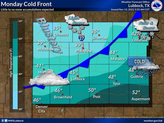 Monday Cold Front Little to no snow accumulations expected Weather ...