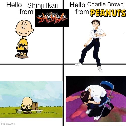 Hello Charlie Brown from PEANUTS Shinji from - iFunny