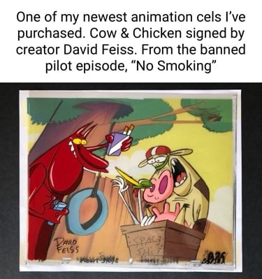 One of my newest animation cels I've purchased. Cow & Chicken signed by ...