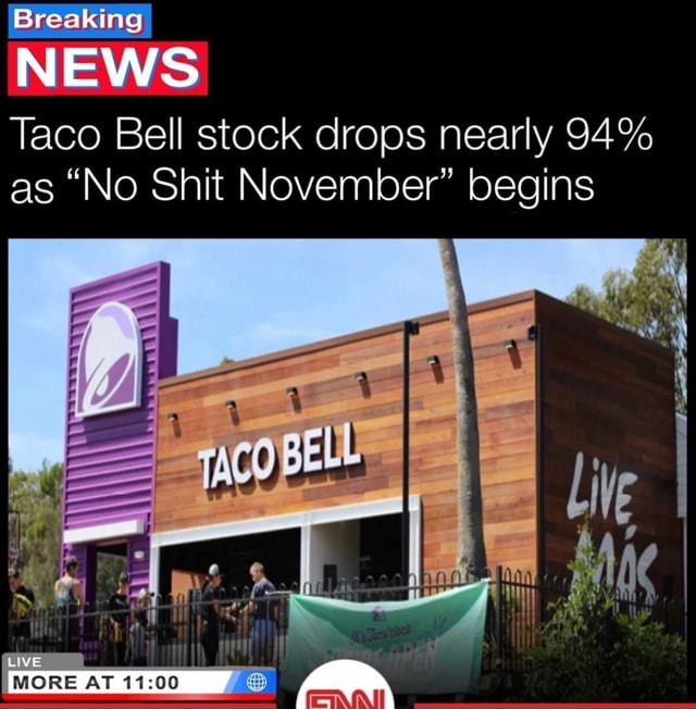 Breaking NEWS Taco Bell stock drops nearly 94% as "No Shit November ...