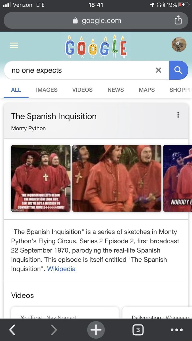 The Spanish Inquisition Monty Python "The Spanish Inquisition" is a ...