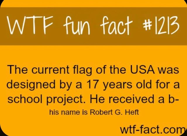 Fun fact The current flag of the USA was designed by a 17 years old ...
