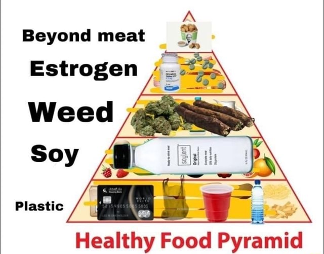 Beyond meat Estrogen Weed Healthy Food Pyramid Plastic - iFunny