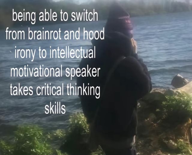 Being able to switch from brainrot and hood irony to intellectual ...
