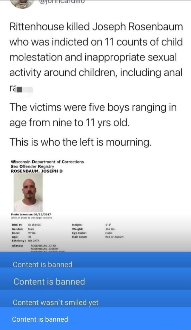 Rittenhouse killed Joseph Rosenbaum who was indicted on 11 counts of ...