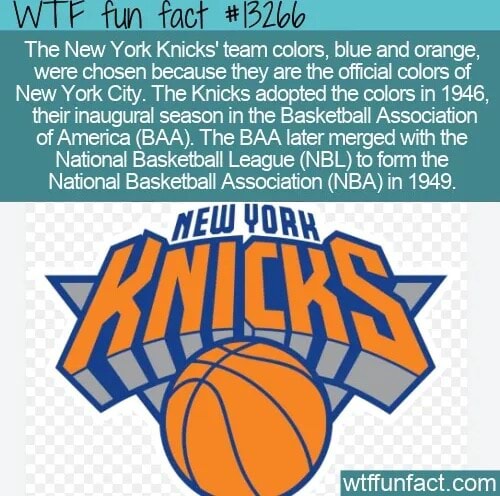 The New York Knicks' team colors, blue and orange, were chosen because ...