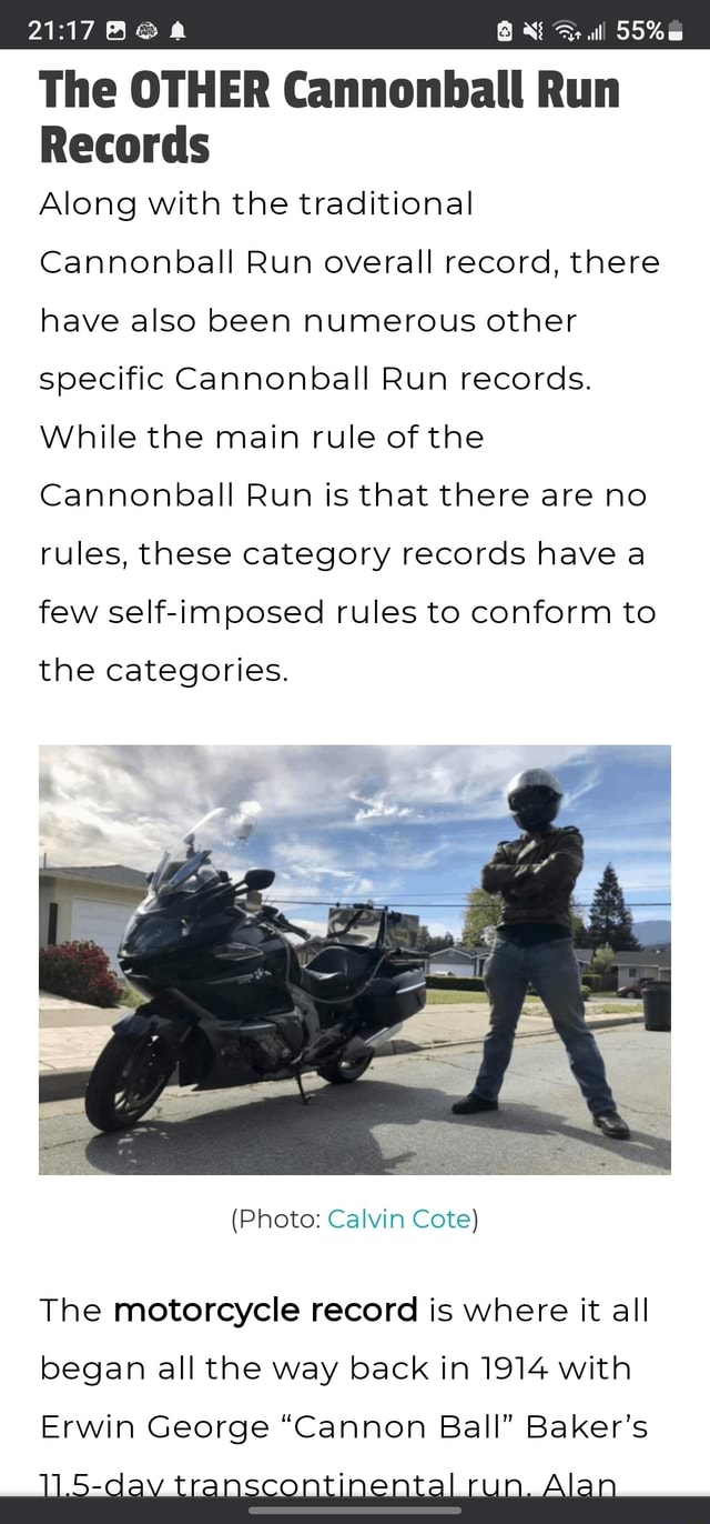 The OTHER Cannonball Run Records Along with the traditional Cannonball Run overall record, there ...