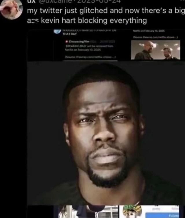 Yy my MM twitter just glitched and now there's a big ace kevin hart ...