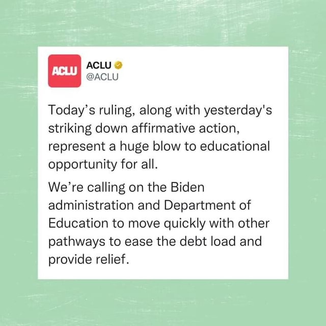 ACLU @ACLU Today's ruling, along with yesterday's striking down ...