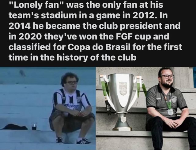 "Lonely fan" was the only fan at his team's stadium in a game in 2012 ...