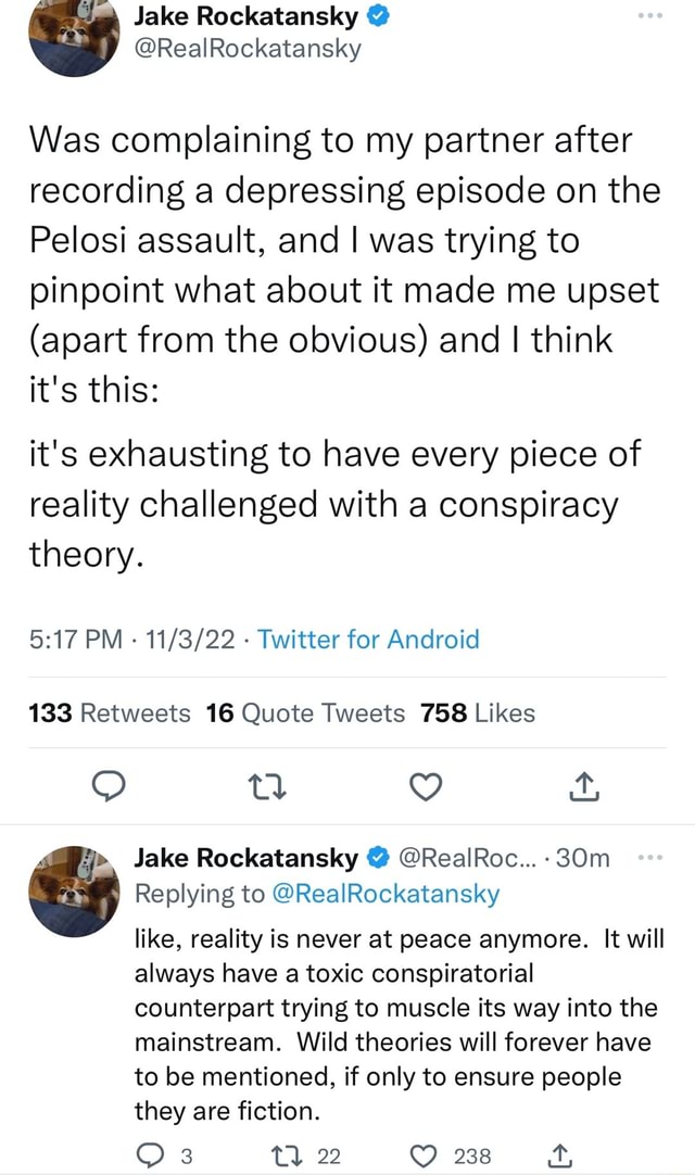 Oy Jake Rockatansky @Real Rockatansky @ Was complaining to my partner ...