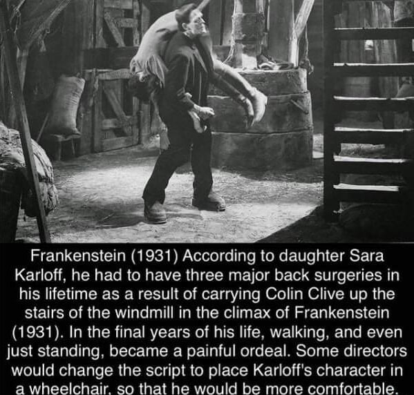 Frankenstein (1931) According to daughter Sara Karloff, he had to have ...