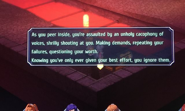 As you peer inside, you're assaulted by an unholy cacophony of voices ...