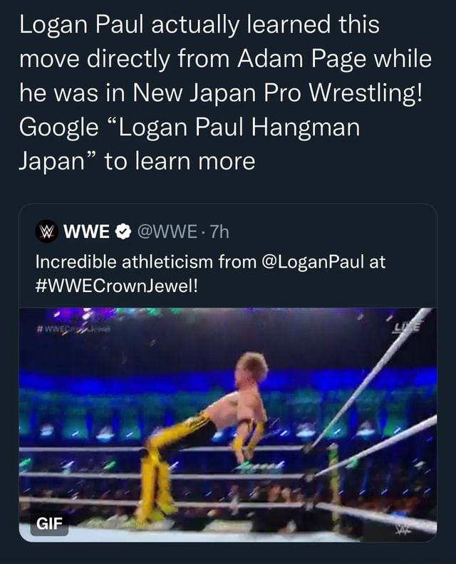 Logan Paul actually learned this move directly from Adam Page while he ...
