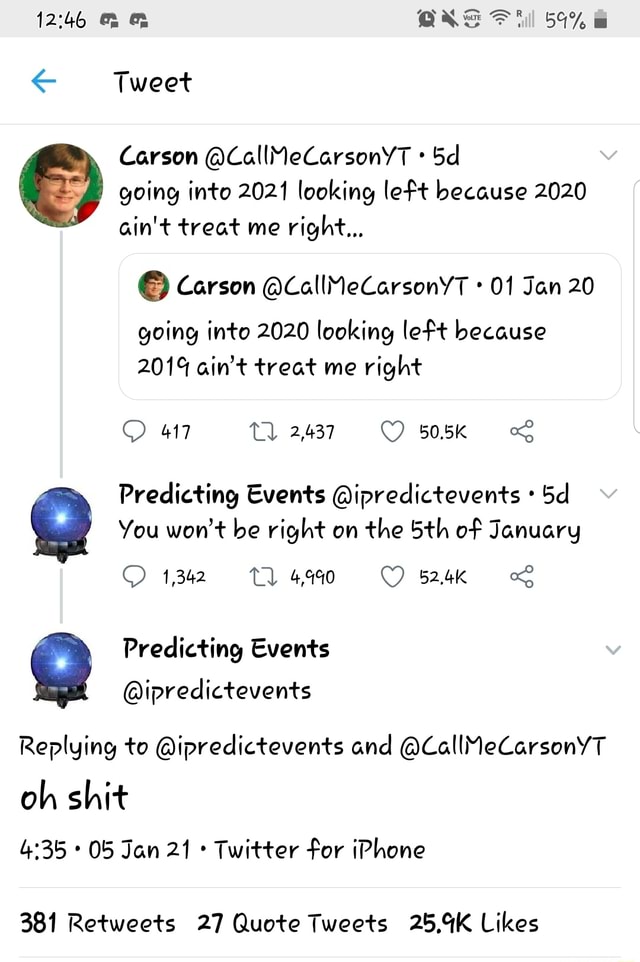 All Tweet Carson @CallMeCarsonYT Sd going into 2021 looking left ...