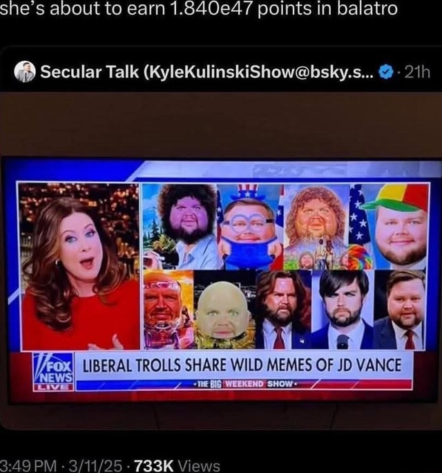 She's about to earn 1.840e4/ points in balatro @ Secular Talk @ LIBERAL ...