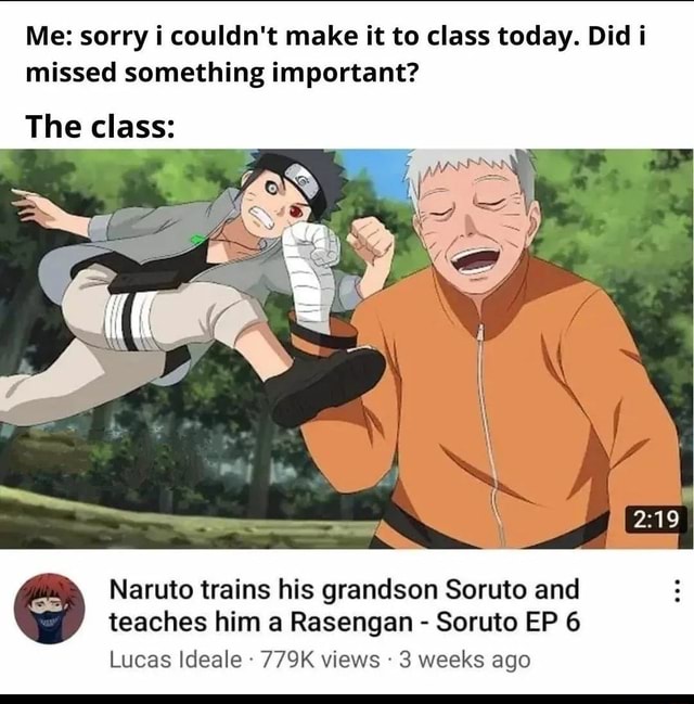 Me: sorry i couldn't make it to class today. Did i missed something ...