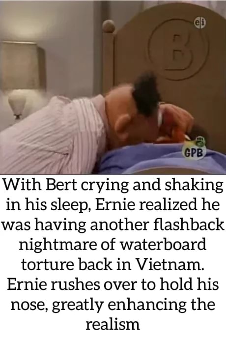 PB With Bert crying and shaking in his sleep, Ernie realized he was ...