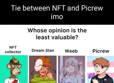 Tie between NFT and Picrew imo Whose opinion is the least valuable ...