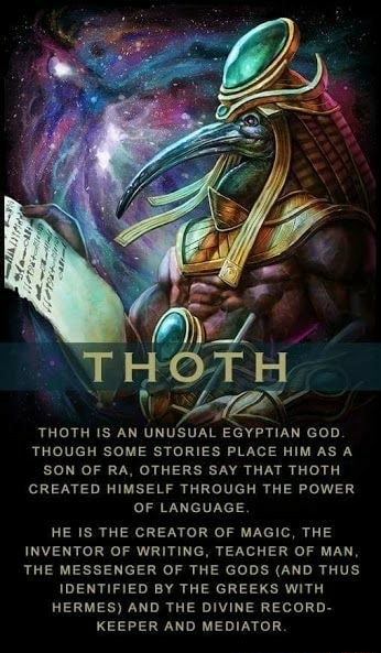 THOTH IS AN UNUSUAL EGYPTIAN GoD. THOUGH SOME STORIES PLACE HIM AS A ...