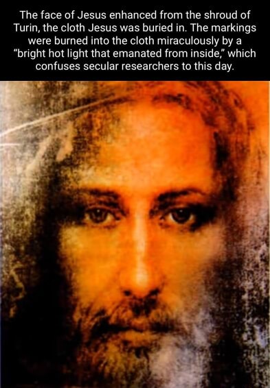 The face of Jesus enhanced from the shroud of Turin, the cloth Jesus ...