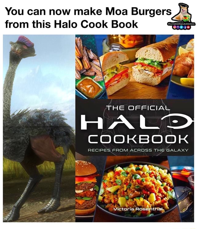 You can now make Moa Burger from this Halo Cook Book THE OFFICIAL Lava ...