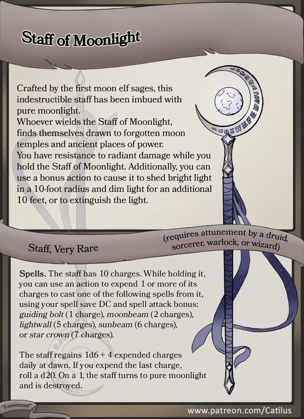 Crafted by the first moon elf sages, this indestructible staff has been ...
