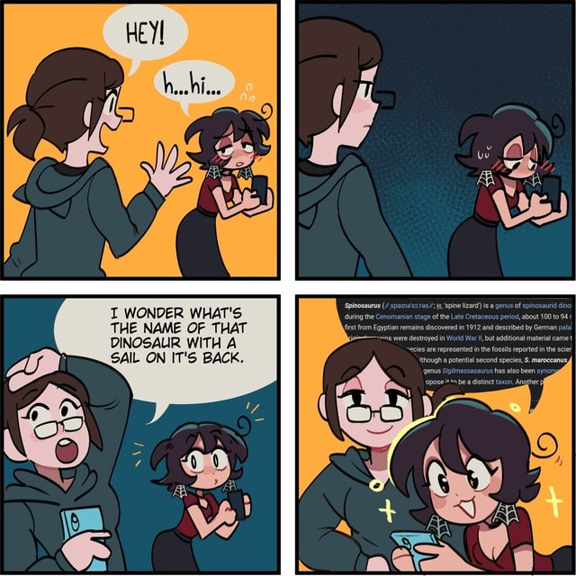 Spinosaurus 'spine lizard' is a genus of spinosaurid dino. I WONDER ...