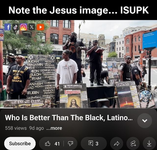 Note the Jesus image... ISUPK Who Is Better Than The Black, Latino ...