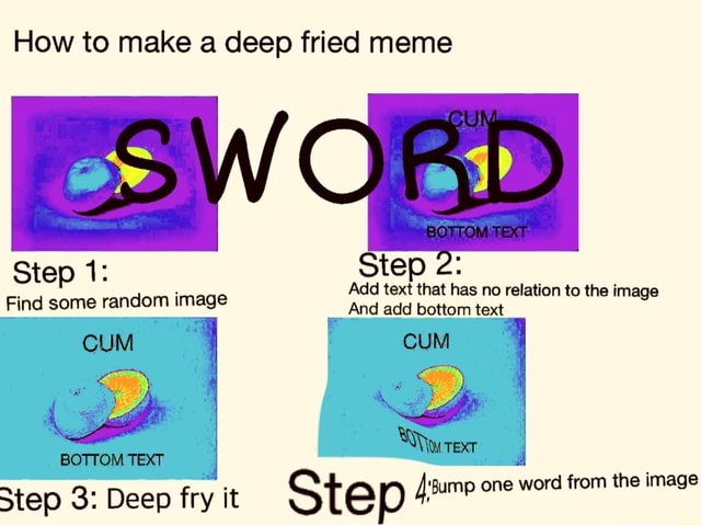 How to make a deep fried meme BOTTOM Step 1: Step has no relation to ...