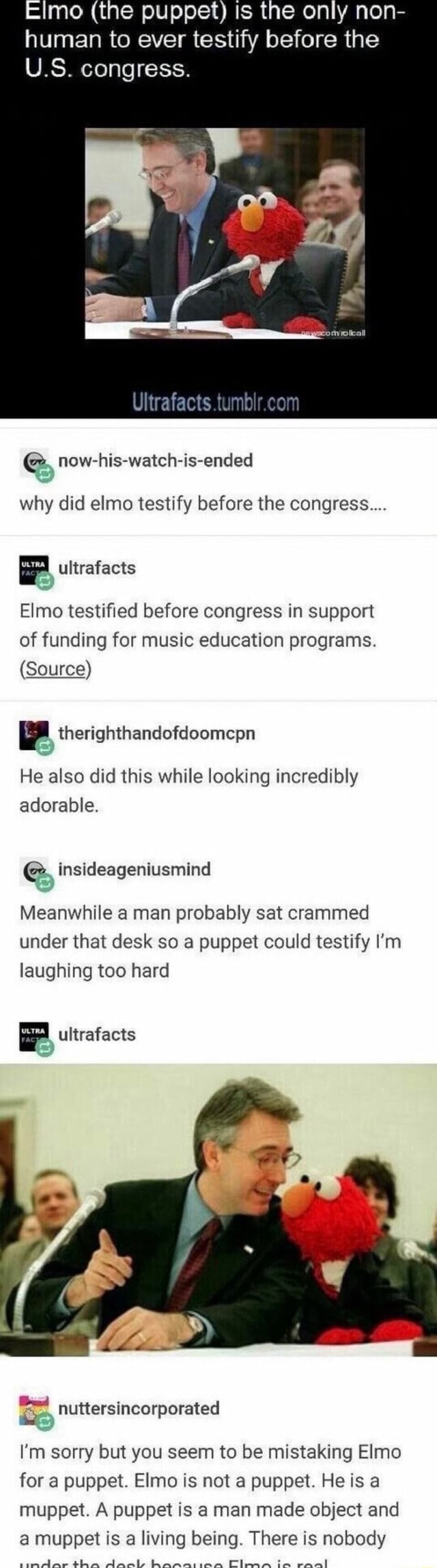 Mo (the puppet) Is the only non- human to ever testify before the U.S ...