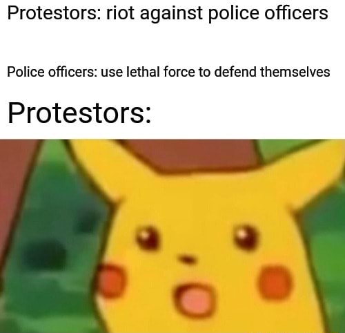 Protestors: riot against police officers Police officers: use lethal ...