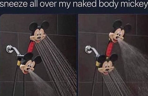 Sneeze all over my naked body mickey - iFunny