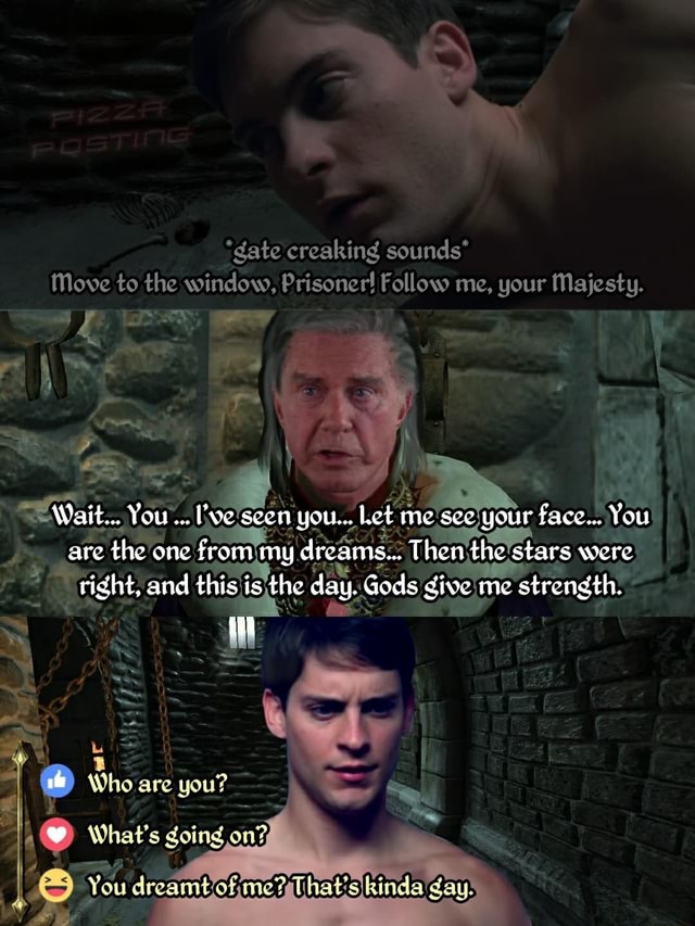 *gate creaking sounds* Move to the window, Prisoner! Follow me, your ...